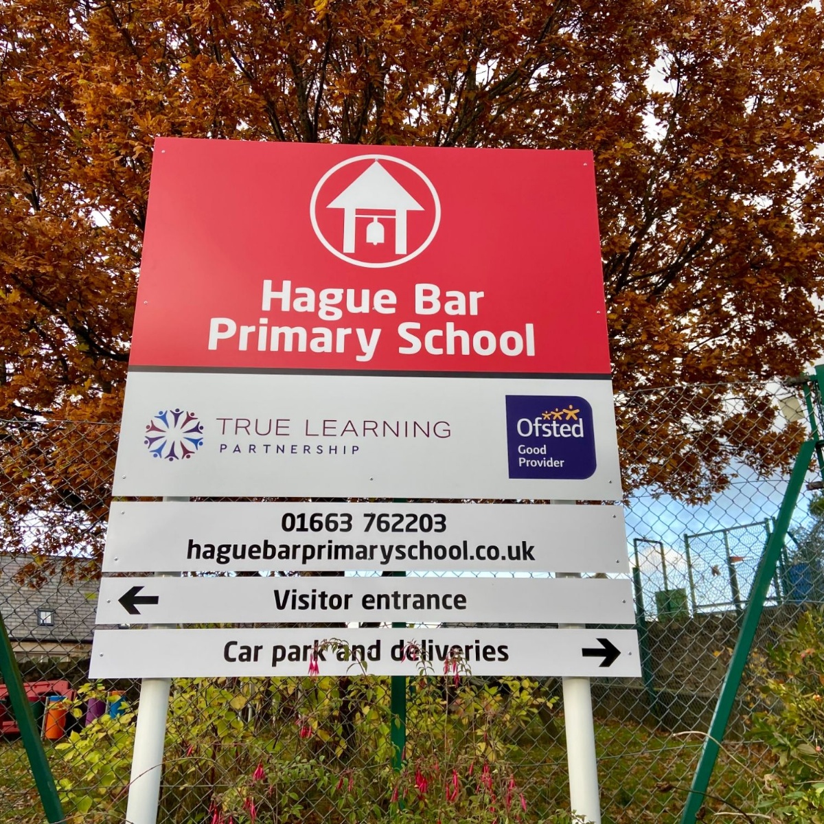 Hague Bar Primary School - New Sign